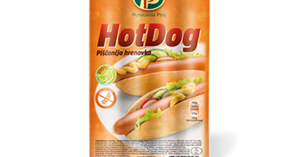 Piščančja hrenovka hot dog » Perutnina Ptuj
